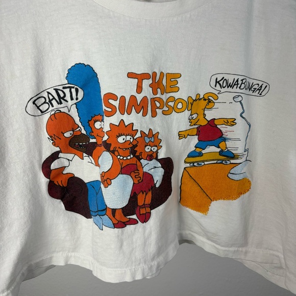 Simpsons | Tops | Vintage 8s The Simpsons Cropped Top Tshirt Cartoon ...